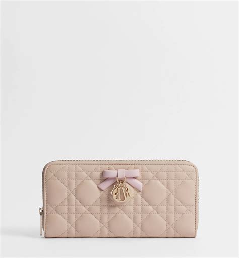 Lady Dior Voyageur Slim Wallet Two Tone Lingerie Pink And Rose Tendre