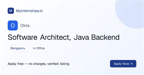 Software Architect Java Backend Job At Okta Bengaluru