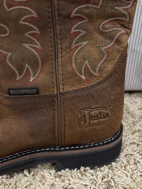 Justin Boots Driller Ii 11 Waterproof Mens Brown Work Boots £8172