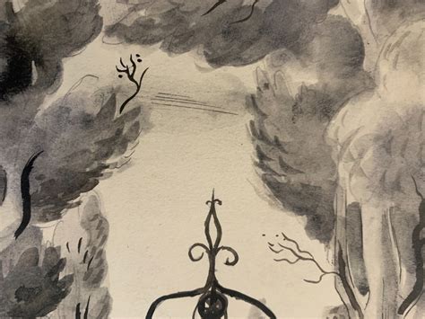 Jean Albert Carlotti 1909 2003 Ink Nude Women At The Well Nature Wood