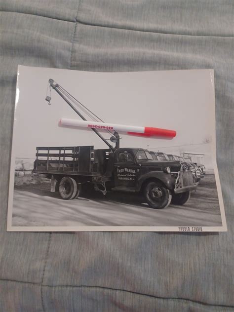 Vintage Fred Wendel Construction Paramus Nj Dodge Boom Truck Black