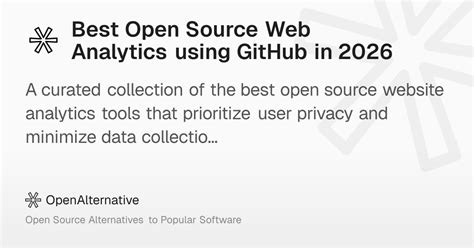 Best Open Source Web Analytics Using Github In 2026