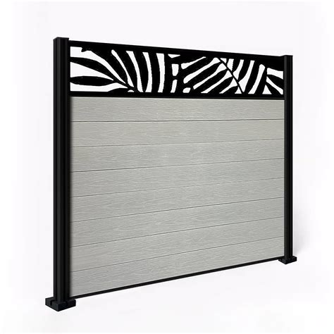 Easycomposite 5ft Composite Fence Panel And Aluminium Post Fitted Above