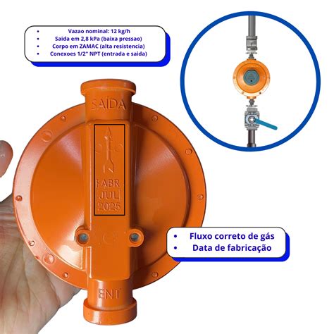 Regulador De Pressão Aliança 7651101 Laranja 12 Kgh Loja SrvgÁs