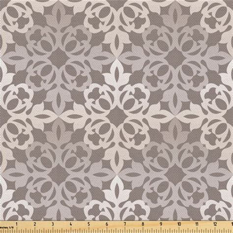 Ambesonne Vintage Fabric By The Yard Upholstery Floral Design