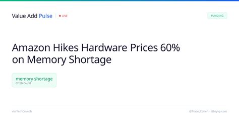 Amazon Hardware Prices Up 60 Memory Shortage Hit Value Add Pulse