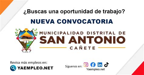 Convocatoria Cas N ° 002 Conductor Ii Municipalidad De San Antonio