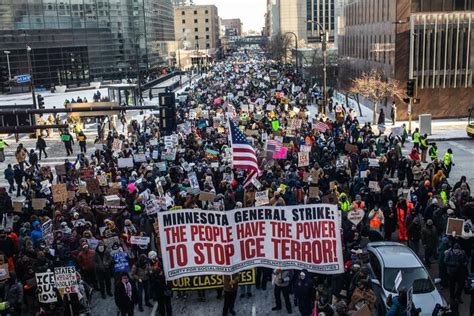 Minnesotans Turn Out In The Frigid Cold To Protest Trumps Immigration