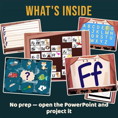 Letter F Phonics Lesson Kindergarten Beginning Sounds Powerpoint No Prep