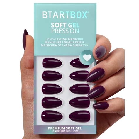 Press On Nails Short Poison Potion Dark Purple Almond Press On Nails