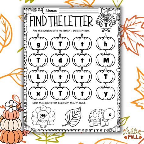 Fall Pumpkin Letter Recognition Worksheets Kindergarten Pumpkin