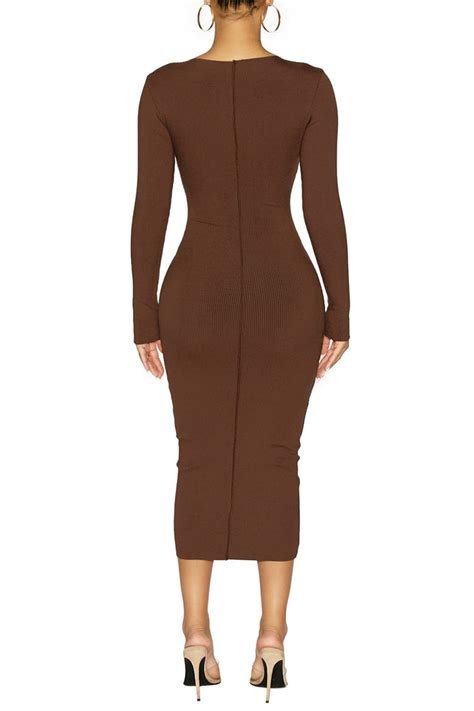 Naked Wardrobe Snatched Me In Long Sleeve Body Con Dress Women