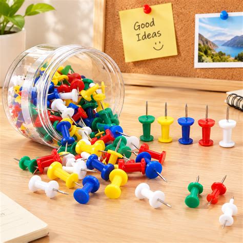 Push Pins Thumb Tacks 100pcs And 35pcs Plastic Pins For Cork Board