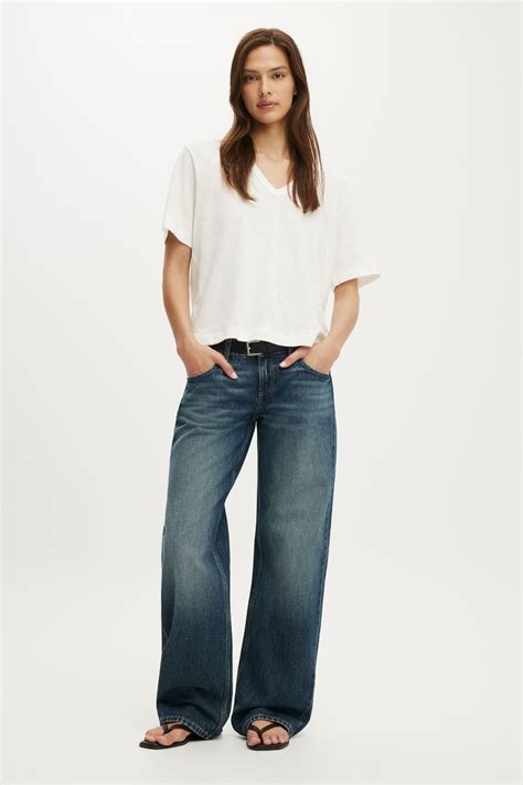Womens Blue Low Rise Straight Jean Cotton On United Kingdom