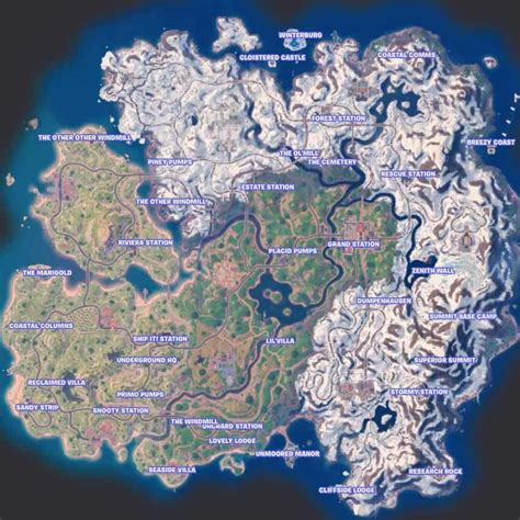 Fortnite Chapter 5 Map All Locations And Landmarks Pro Game Guides