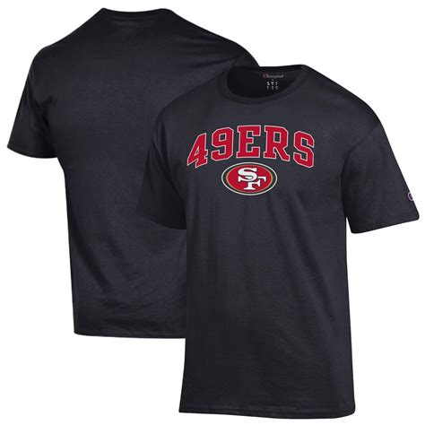 Mens San Francisco 49ers Champion Black Arch Over Logo T Shirt