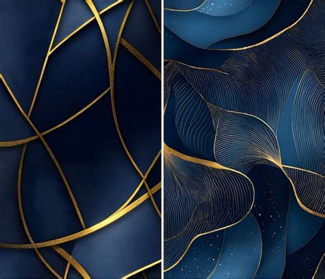 Navy And Gold Seamless Pattern Luxury Geometric Designs Collection