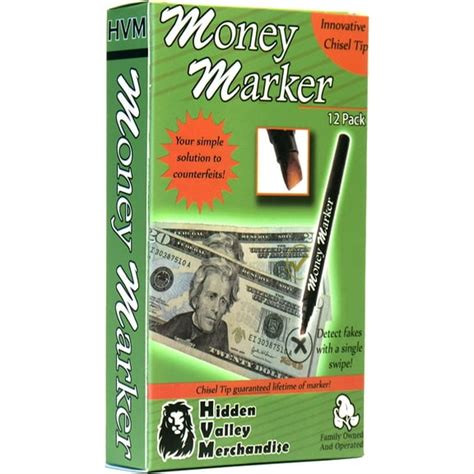 Hvm Counterfeit Money Detector Pen 2 Pack Chisel Tip Detect Fake