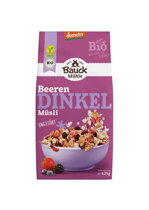 Bauck Mühle Bio Dinkel Müsli Beeren Demeter 6 X 425g Online Kaufen
