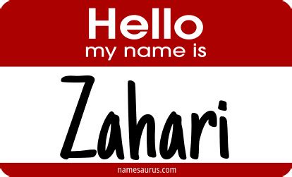 Unveiling Zahari Meaning Origin Nicknames Popularity And More