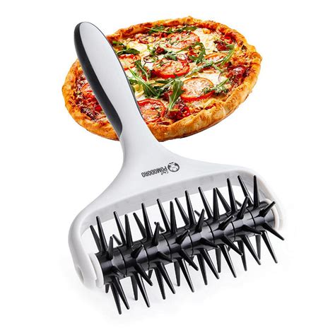 Chef Pomodoro Plastic Pizza Dough Roller 21 X 14 5 Cm Prong Length 7