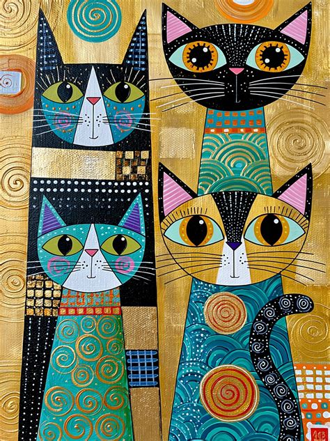 Abstract Cats Art Stylized Free Public Domain Image Public Domain