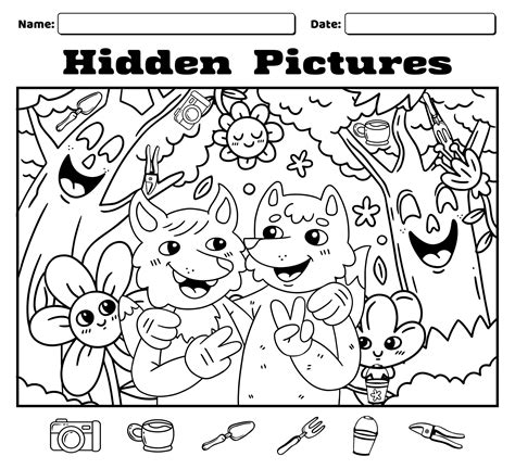 Print Hidden Picture Flowers Page
