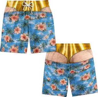 Mens Swimming Shorts Quick Dry Casual Holiday Funny 3d Print Beach