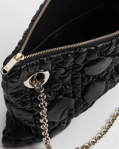 Small Dior Milly La Forêt Bag Black Puffy Macrocannage Calfskin Dior Gr