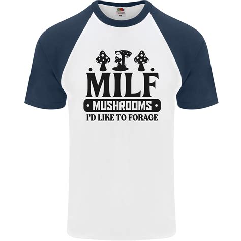 Milf Funghi Che Mi Piace Raccogliere Uomo Ss Maglietta Baseball Ebay