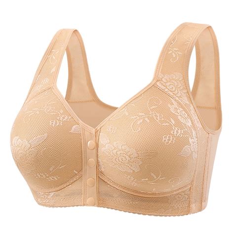 Yievot Daisy Bras For Older Women Front Closure Wireless Supportive