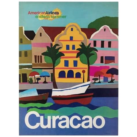 Vintage Poster Shop Uk Vintage American Airlines Curacao Airline Poster