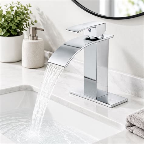 Waterfall Bathroom Faucet 1 Hole Polish Chrome
