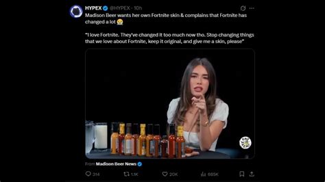 Madison Beer Fortnite Skin Could Be Coming As Singer Shares Love For