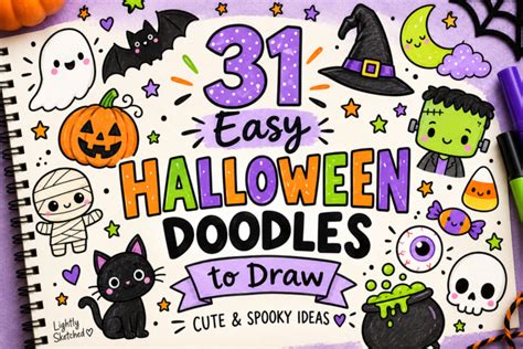 31 Easy Halloween Doodles To Draw Lightly Sketched