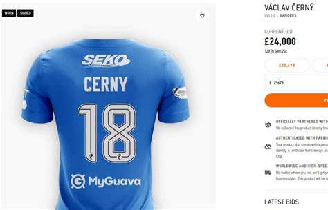 Vaclav Cernys Old Firm Rangers Shirt Selling For £24000 Amid Water