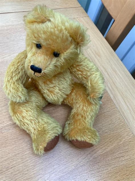 11 Inches Tall Ruskin Honey Coloured Jointed Bear With Tags Number173 £