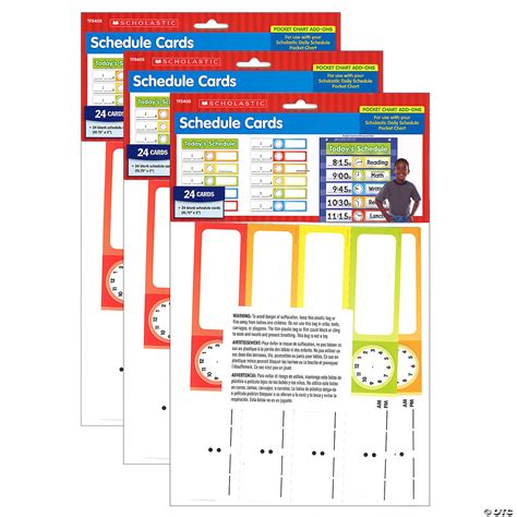 Scholastic Teaching Solutions Schedule Cards Pocket Chart Add Ons