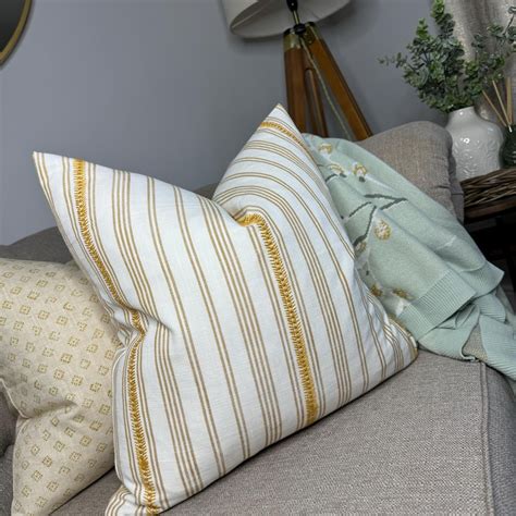 Yellow Stripped Cushions Etsy