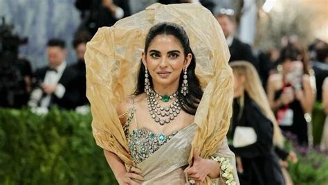 Isha Ambani Dazzles In 1800 Carat Diamond Saree At Met Gala 2026