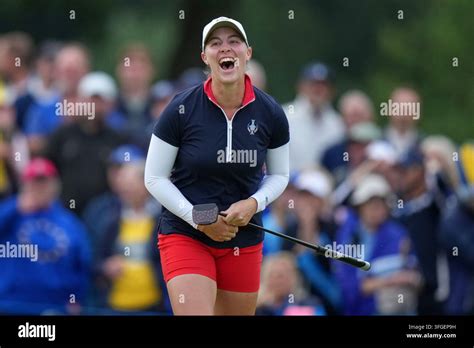 Jennifer Kupcho Of The United States Celebrates After Holing A Putt On