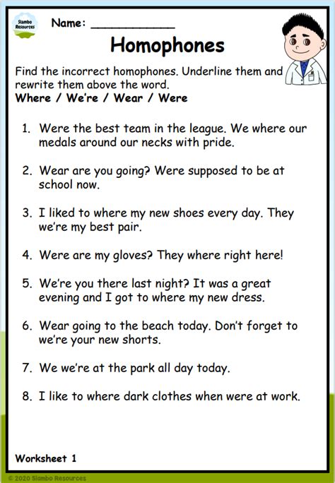 Difficult Homophones Worksheet At Sascopyrightblog Blog