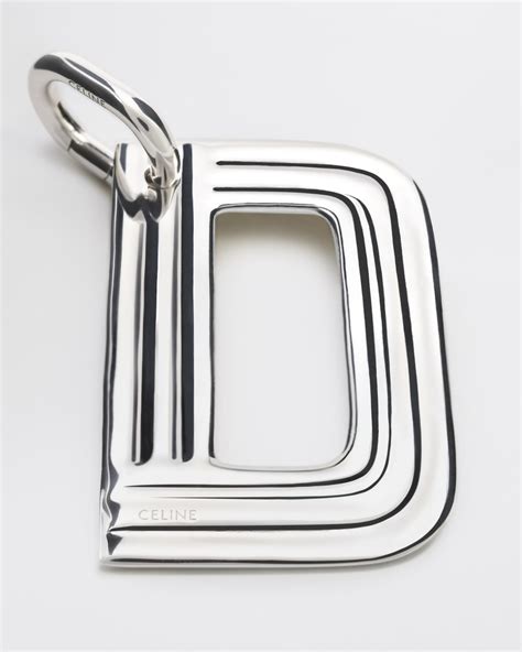 Alphabet Charms D Letter In Brass With Rhodium Finish Silver Celine