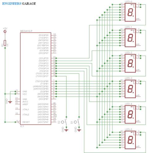 Digital Clock Circuit Diagram Using 7 Segment Display