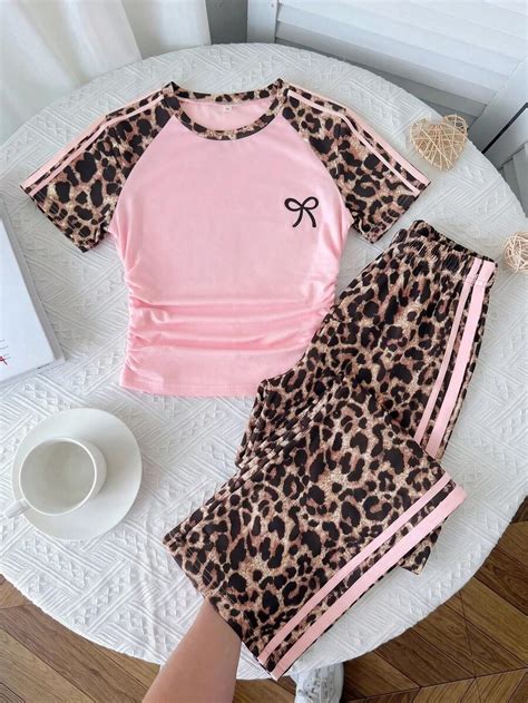Shein Tween Girl Tween Girl Tween Girl Tween Girl Bow Print Leopard