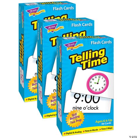 Trend Telling Time Skill Drill Flash Cards Packs Oriental Trading