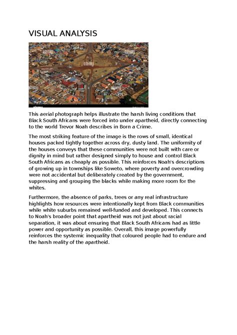 Visual Analysis Of Eden Park Apartheids Impact On Black Communities