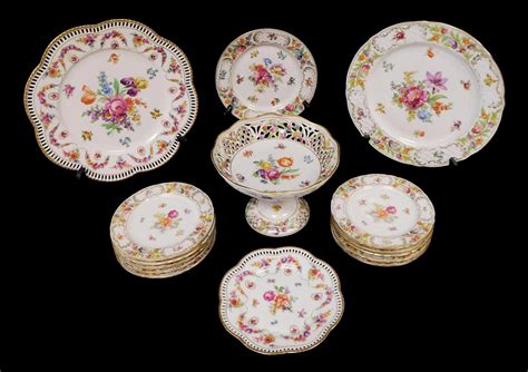 Schumann Dresden Flowers And Reticulated Dresden Porcelain