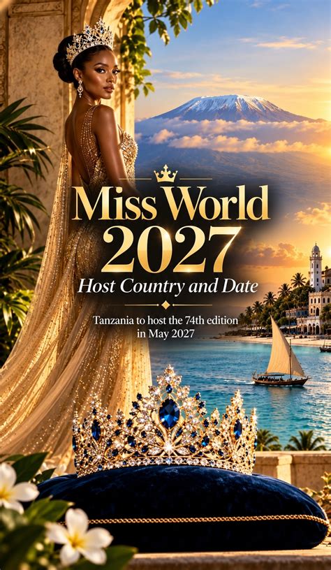 Miss World 2027 Host Country And Date Tanzania To Welcome The 74th