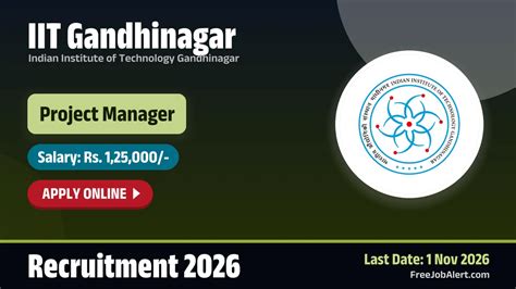 Iit Gandhinagar Project Manager Recruitment 2026 Apply Online